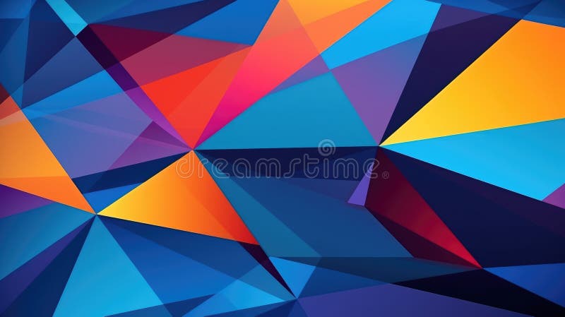 Vibrant Polygonal Mosaic in Bold Colors. a Vivid Abstract of ...