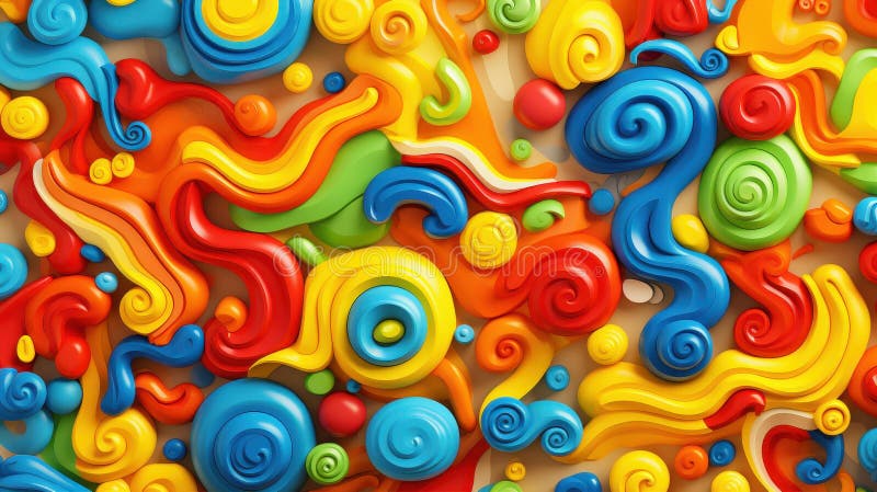 Vibrant Polymer Surface with Wavy Abstract Patterns Dynamic and ...