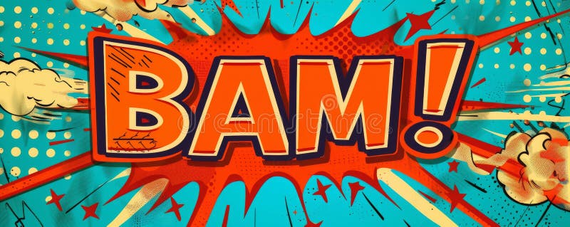 Vibrant Pop Art Design with Dynamic BAM Text and Explosive Elements ...