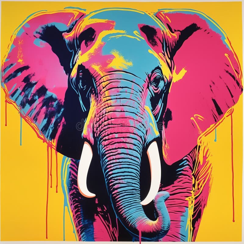 Vibrant Pop Art Elephant Painting: a Colorful Expression of ...