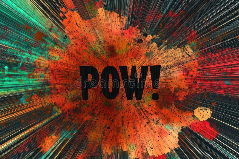 Vibrant Pop Art Explosion with Pow Text for Creative Design Stock Image ...