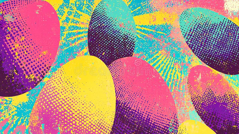 Vibrant Pop Art Illustration of Abstract Easter Background with ...
