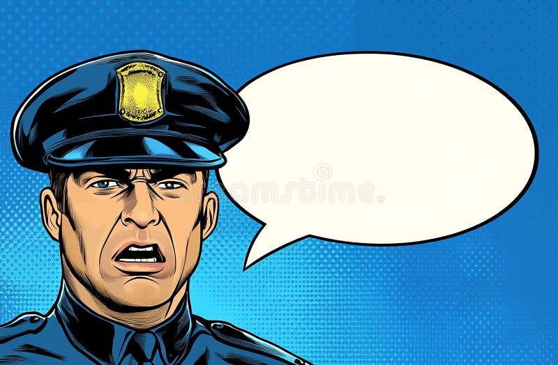 Pop Art Illustration Picture of Comic Character Policeman with the ...