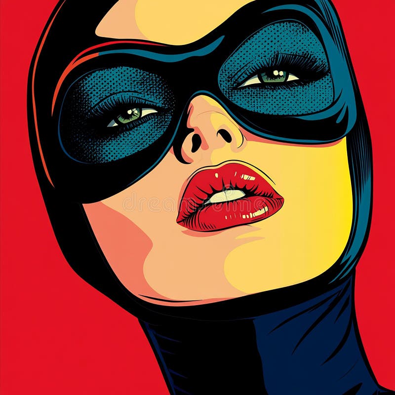 Pop Art Illustration Picture of Comic Character Hero Heroine Woman ...