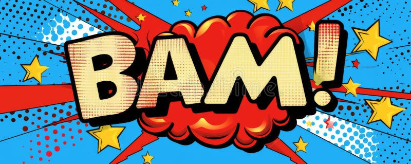 Dynamic Pop Art Design with the Word BAM in Bold Letters and Comic ...