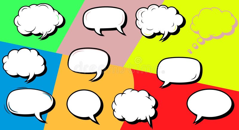 Comic Empty Colored Speech Bubbles Stock Illustrations – 638 Comic ...