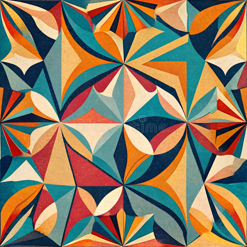 Vibrant POP ART Style Abstract Geometric Pattern with Bold Colors and ...
