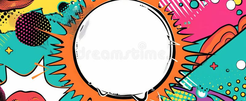 Vibrant Pop Art Style Banner Featuring Colorful Comic Elements and a ...