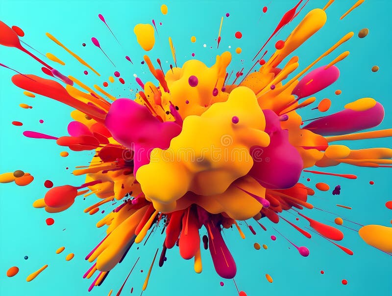Vibrant Pop Art Styled 3D Explosion of Color and Energy Stock ...