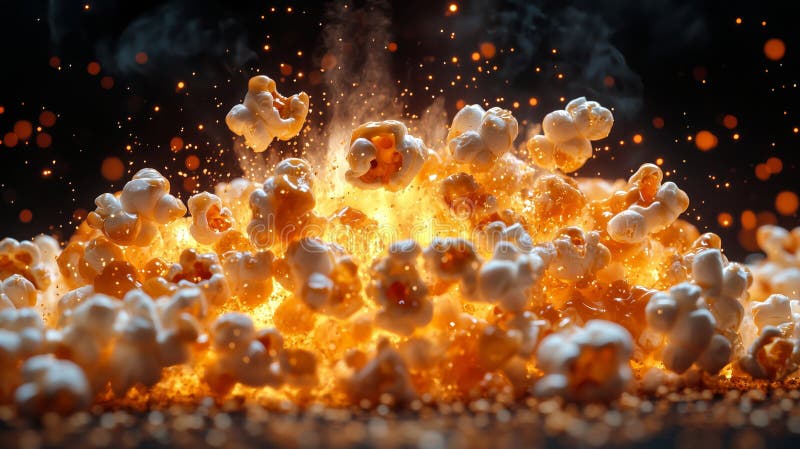 Popcorn Explosion, Generated Ai Image Stock Illustration - Illustration ...