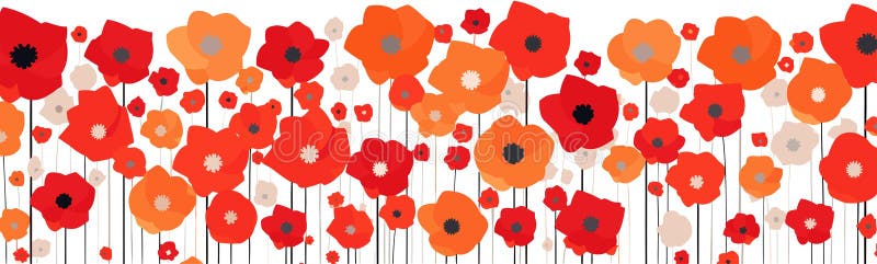 Vibrant Poppy Field Vector Simple 3d Smooth Cut and Isolated ...