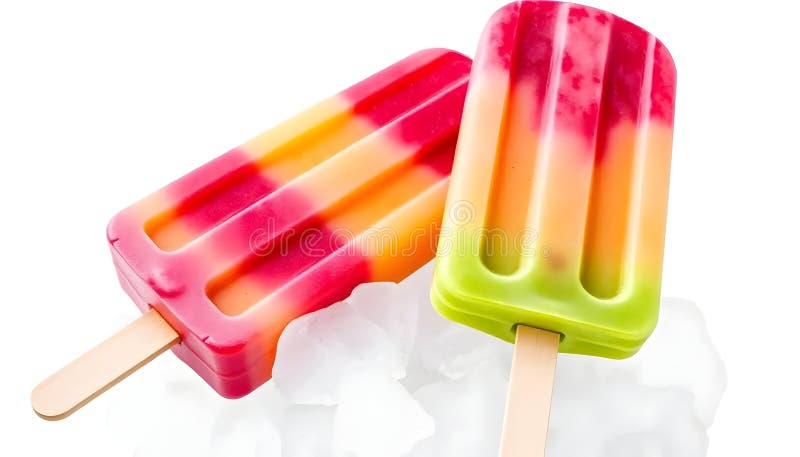 Vibrant Popsicles Layered in Red, Orange, and Green Stock Illustration ...