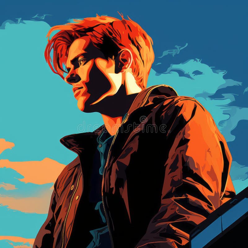 Vibrant Portrait of a Brooding Young Man with Red Hair Stock ...