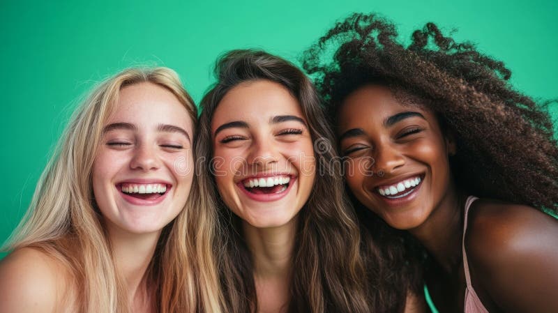A Vibrant Portrait of Laughter and Connection a Friends Stock Image ...