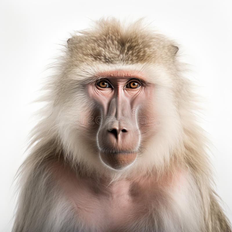 Vibrant Portrait of a Majestic Monkey in White Background Stock ...