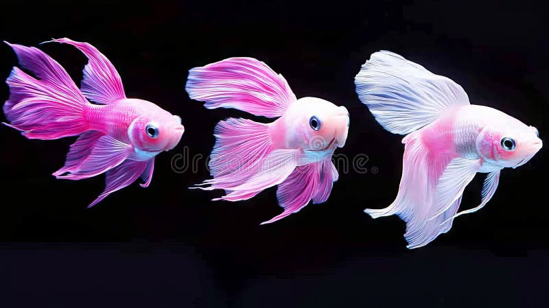 Vibrant Pose of a Siamese Fighting Fish Set Against a Deep, Dark ...