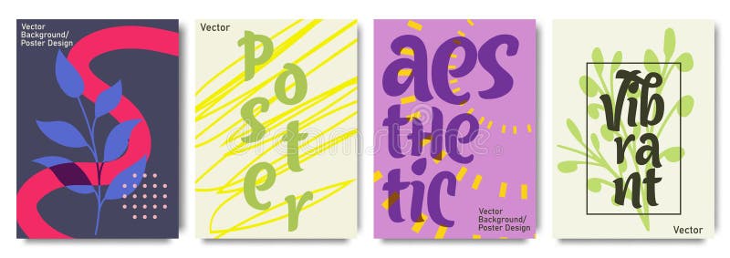 Modern Abstract Poster Designs with Bold Typography and Vibrant Colors ...