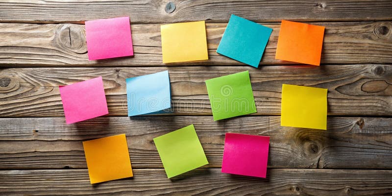 Vibrant Postit Notes Pop Against Rustic Wood a Creative Inspiration for ...