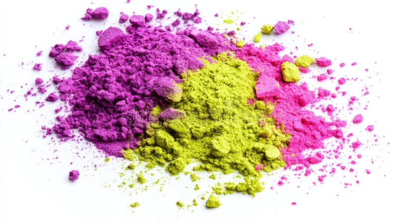 Vibrant Powder Colors Spilled on White Background Stock Illustration ...
