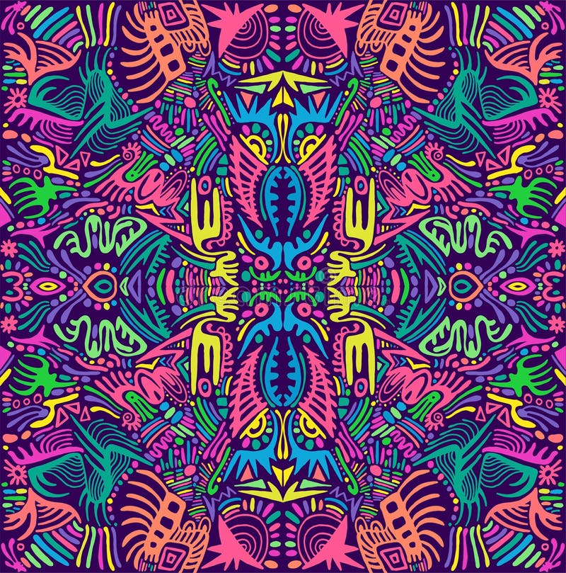 Vibrant Primitive Abstract Patterns Psychedelic Hippie Trippy Doodle ...