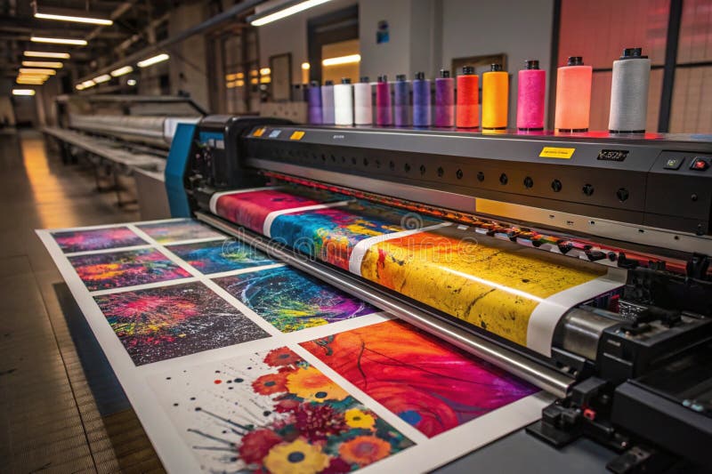 Vibrant Printing Machine in Action High Quality Colorful Printing ...