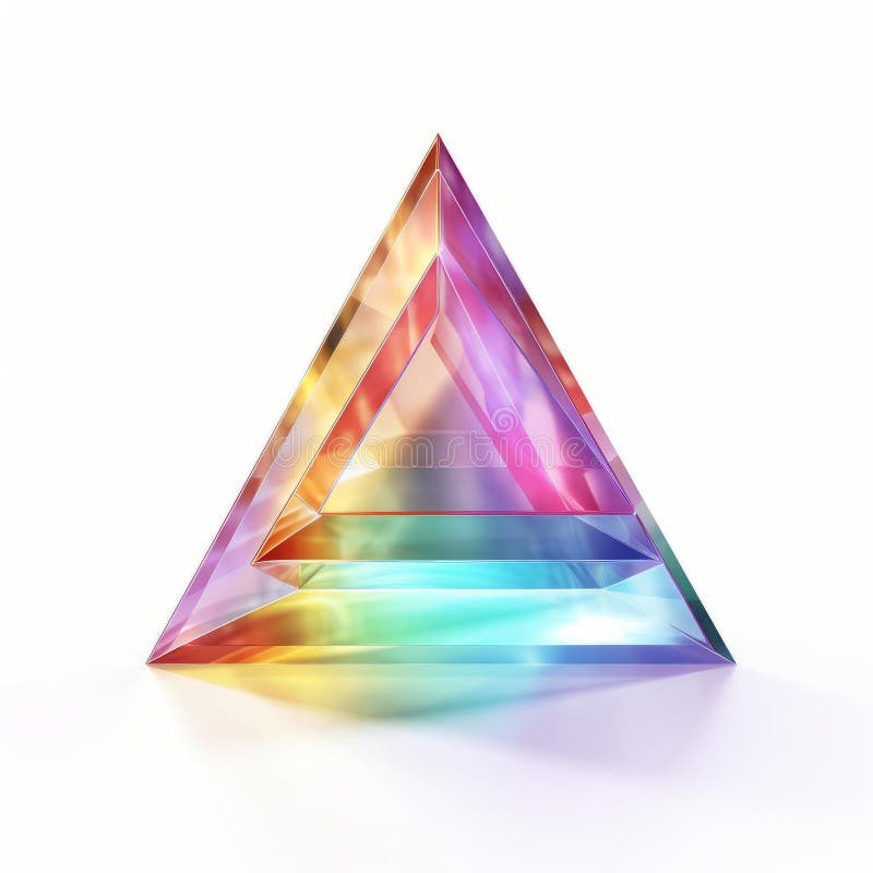 Vibrant Prism Pyramid Scene with Kaleidoscope Colors Background Stock ...