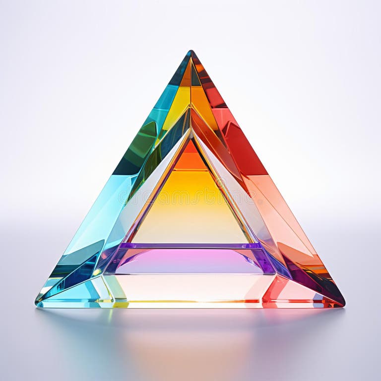 Vibrant Prism Pyramid on White Background Design Concept Stock ...