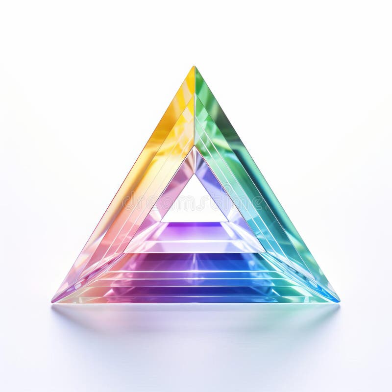 Vibrant Prism Triangles on a Clean White Background Stock Illustration ...