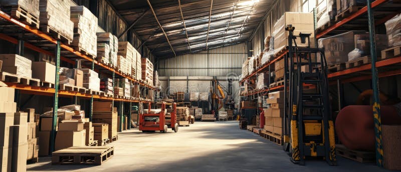 Vibrant Production Warehouse Filled with Diverse Materials Ready for ...