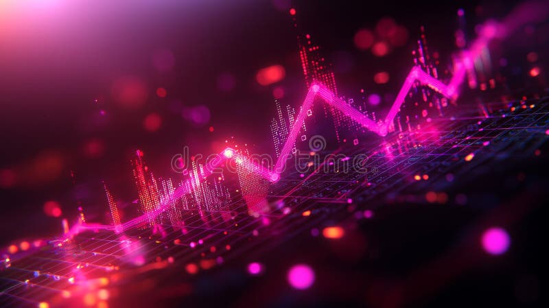 Vibrant Progress Graph Showcases Bright Neon Purple Arrow Symbolizing ...