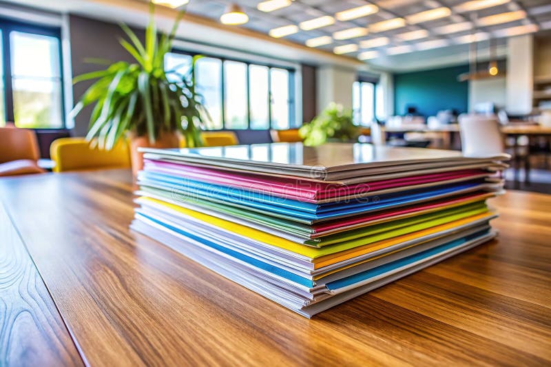 Vibrant Promotional Materials a Stack of Colorful Brochures Ready for ...
