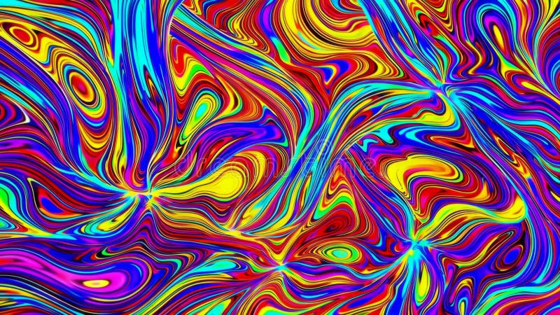 Vibrant Psychedelic Abstract Pattern with Swirling Rainbow Colors ...