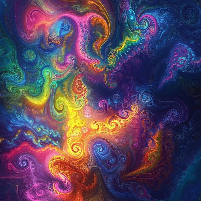 Psychedelic Swirls Abstract Rainbow Swirl Texture Background Stock ...