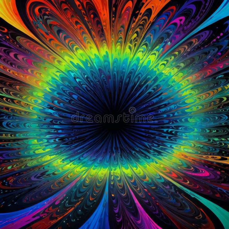 Vibrant Psychedelic Color Explosion Abstract Art Stock Image - Image of ...