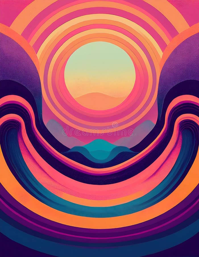 Psychedelic Art Showcases a Vivid Gradient from Pink To Purple with ...