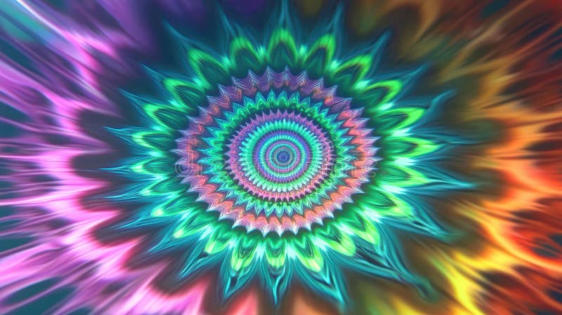 Psychedelic Mandala Trippy Rainbow Colors Optical Illusion Tunnel ...