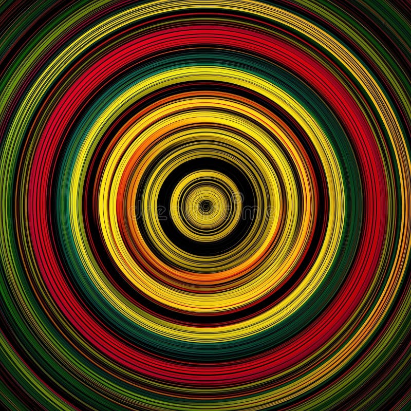 Psychedelic Abstract Pattern with Concentric Circles and Optical ...