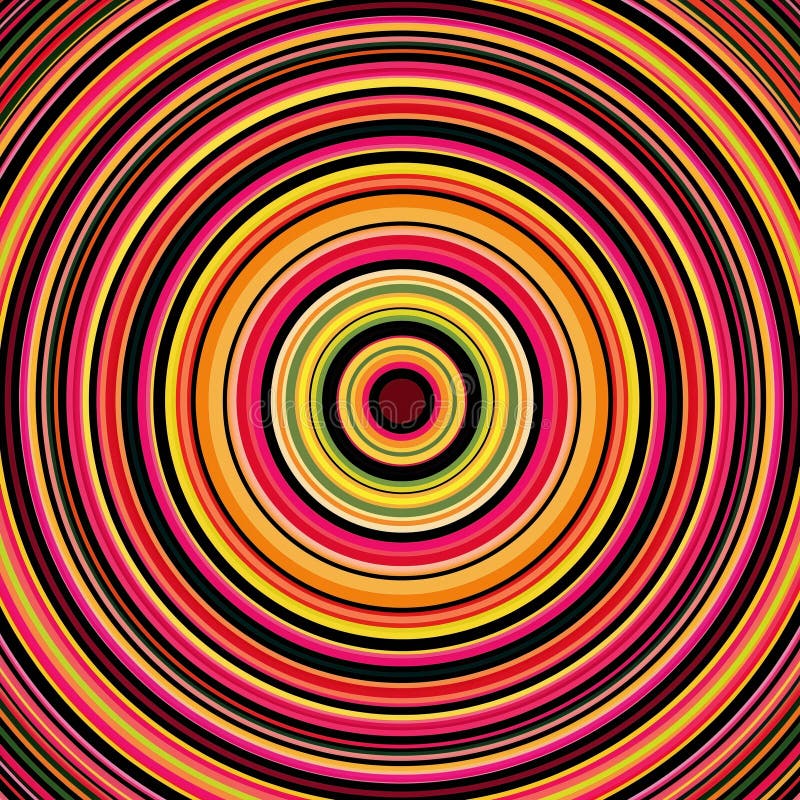 Psychedelic Abstract Pattern with Concentric Circles and Optical ...