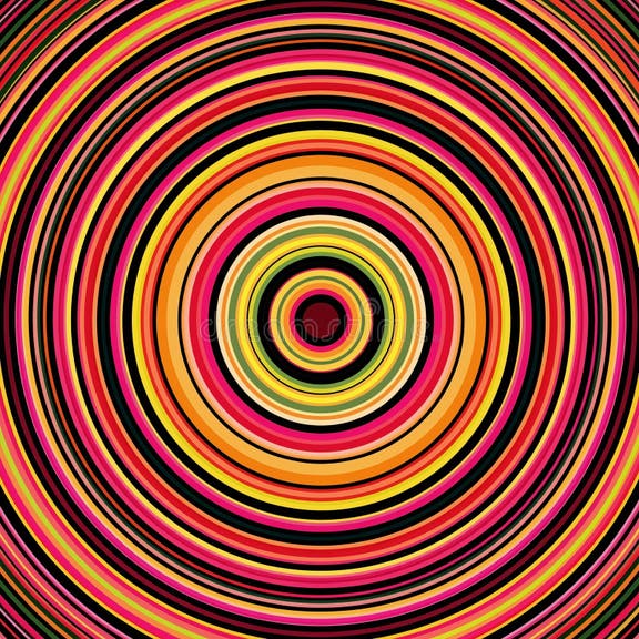 Psychedelic Abstract Pattern with Concentric Circles and Optical ...