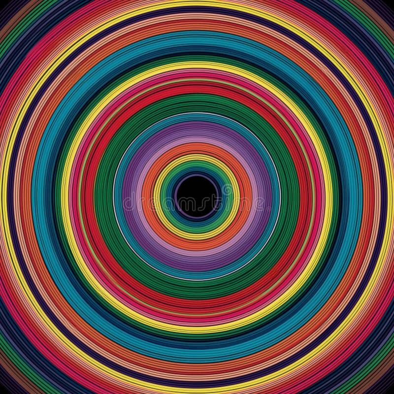 Psychedelic Abstract Pattern with Concentric Circles and Optical ...