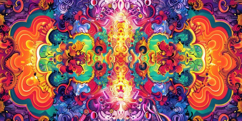 Vibrant Psychedelic Patterns. Abstract Artistic Theme Concept Stock ...