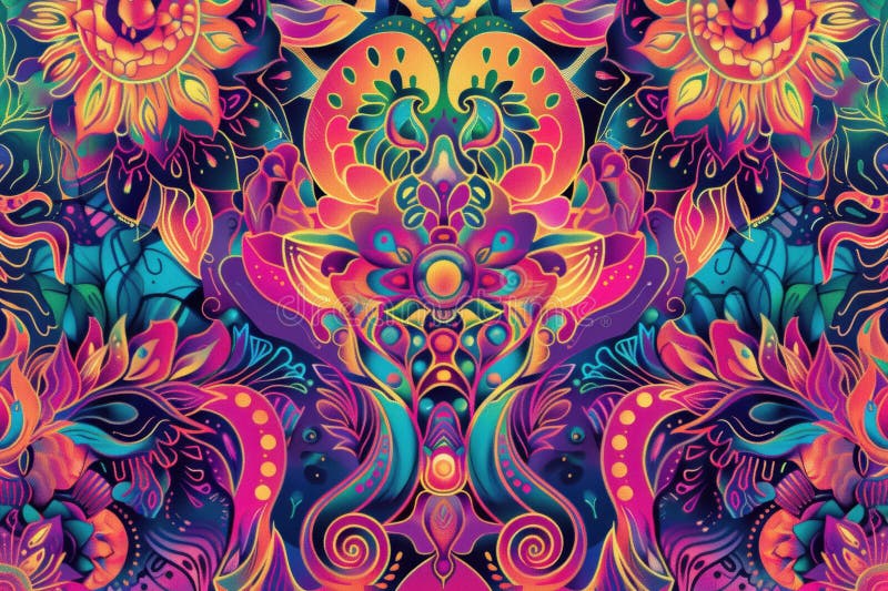 Vibrant Psychedelic Patterns. High Detailed Plain Background with ...