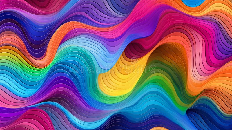 Vibrant Psychedelic Rainbow Swirl Pattern. Generative Ai Stock ...