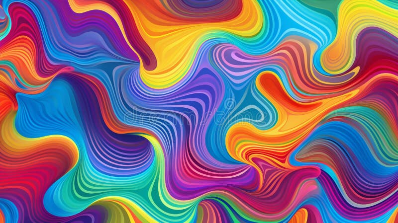 Vibrant Psychedelic Rainbow Swirl Pattern. Generative Ai Stock ...