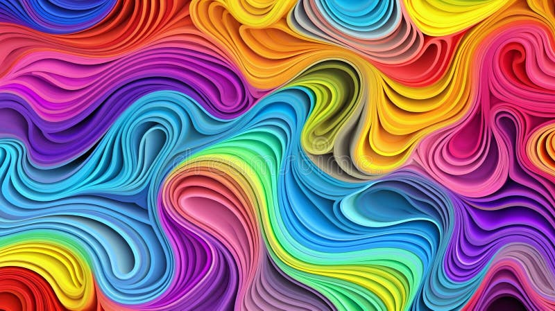 Vibrant Psychedelic Rainbow Swirl Pattern. Generative Ai Stock ...