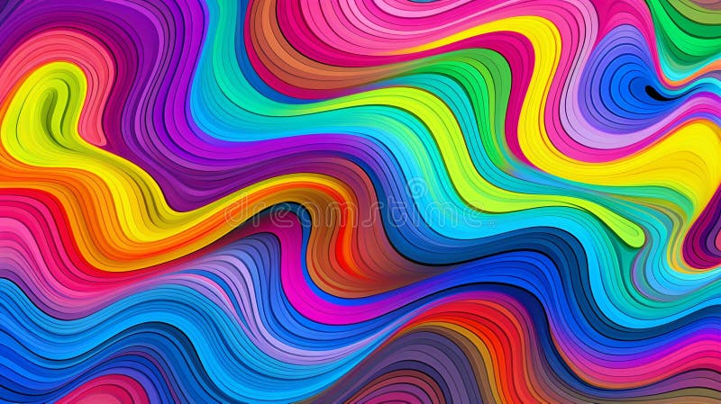 Vibrant Psychedelic Rainbow Swirl Pattern. Generative Ai Stock ...