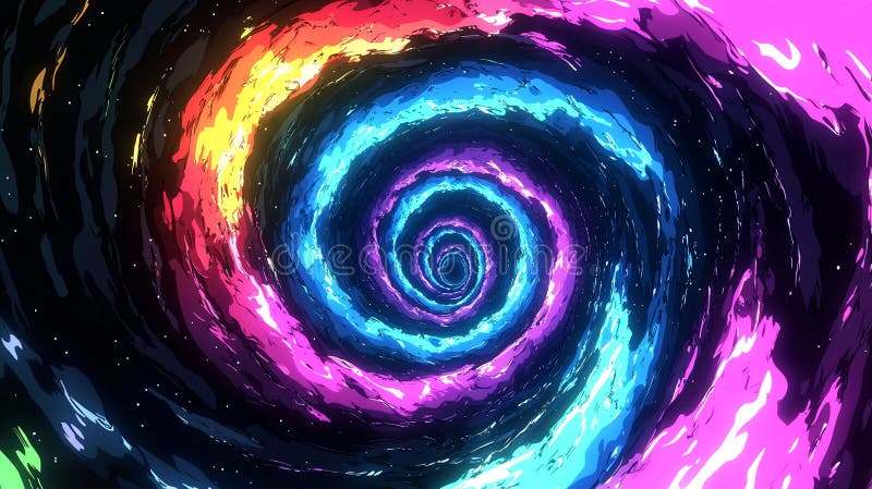 Vibrant Psychedelic Spiral Design with Swirling Colors and Dynamic ...