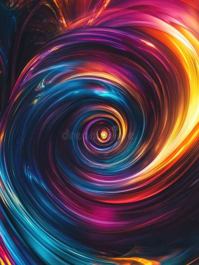 Vibrant Psychedelic Swirl Art Stock Image - Image of whimsical, vortex ...