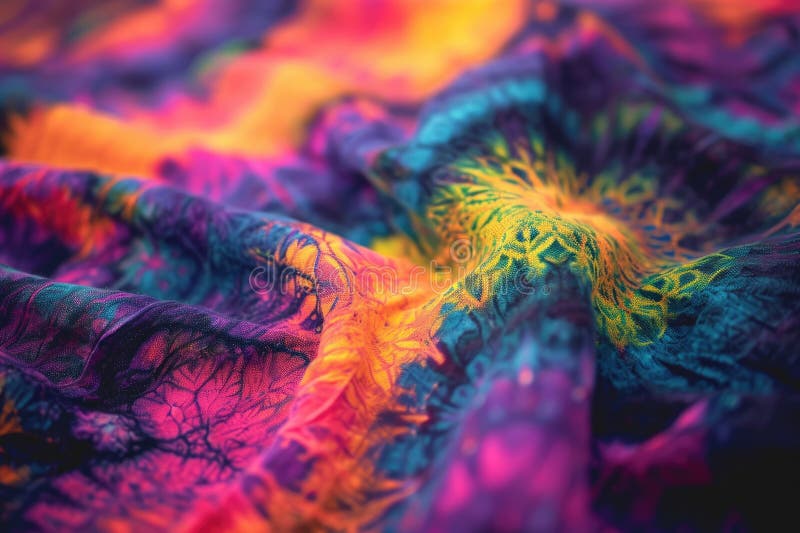 Vibrant Psychedelic Tie-Dye Stock Illustration - Illustration of retro ...