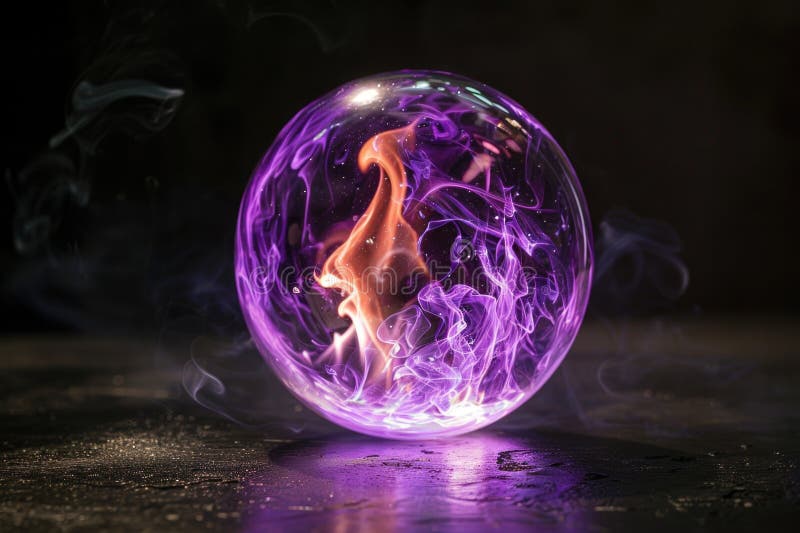 A Vibrant Purple Ball with Visible Smoke Effects Stock Illustration ...